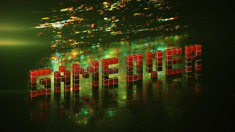 Pixel Text Game Over 3D Render Illustration Stock Illustration ...