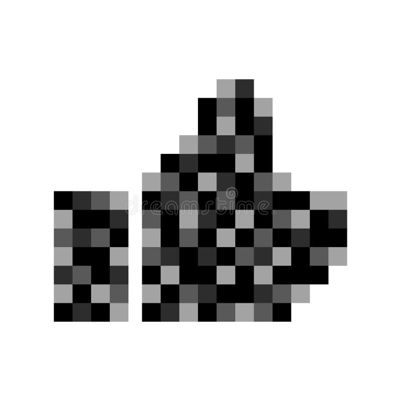Pixel Thumbs Up Icon. Vector Pixel Like Icon. Icon for Internet and ...