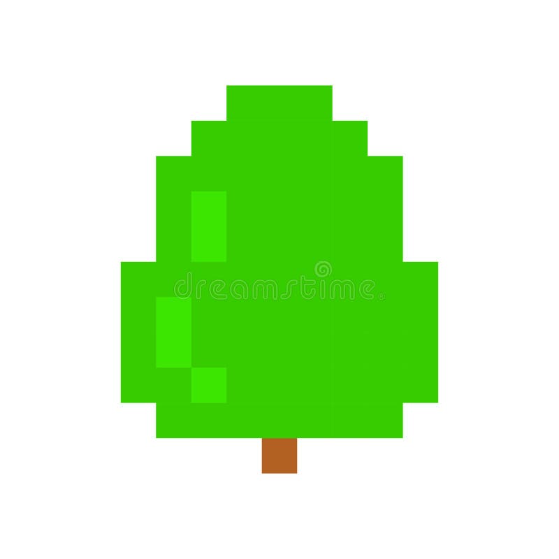 Pixel Tree. 8-bit. Park or Forest Concept. Video Game Style. Vector ...