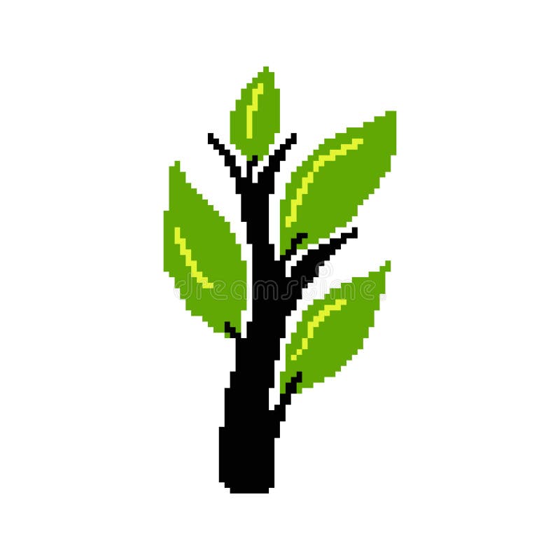 Pixel tree icon stock vector. Illustration of nature - 72882620