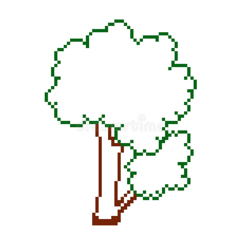 Pixel tree icon stock vector. Illustration of colors - 72883130