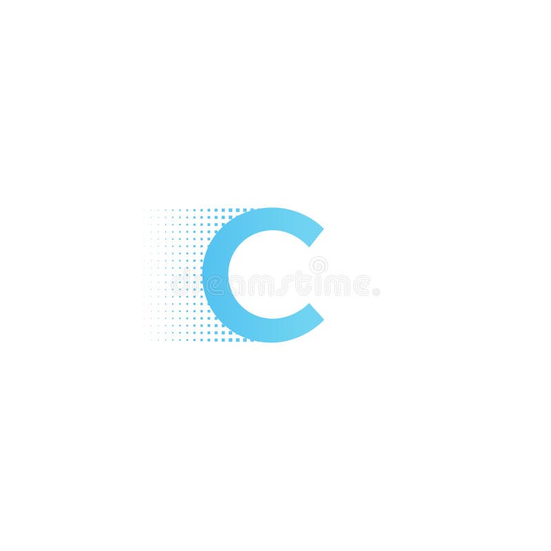 Pixel Typography Letter C Logo. Technological Modern Font Calligraphy ...
