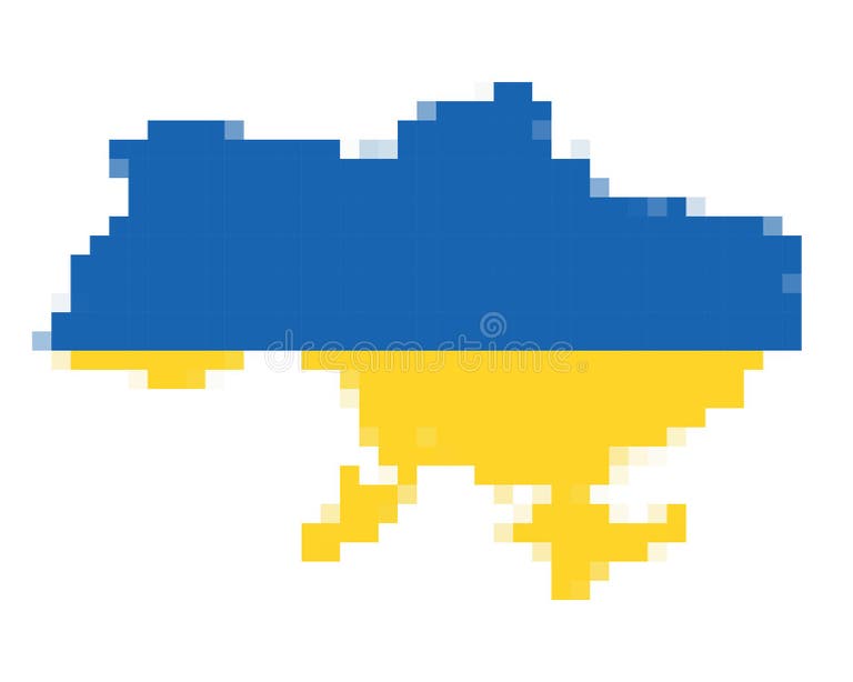 Pixel. Ukraine Map. Vector Illustration Stock Vector - Illustration of ...