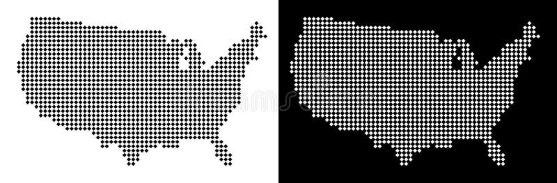 Pixelated USA Mit Alaska-Karte Vektor Abbildung - Illustration von ...