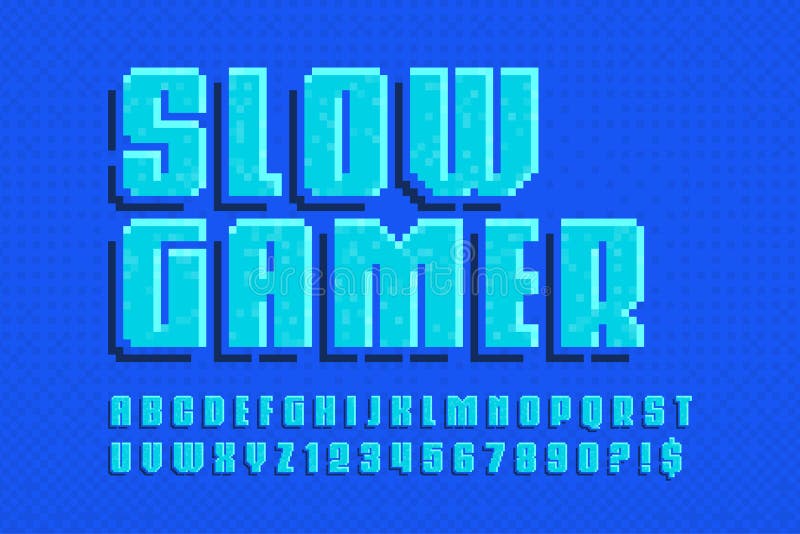 Pixel Vector Alphabet Design, Stylized Like in 8-bit Games. Stock ...