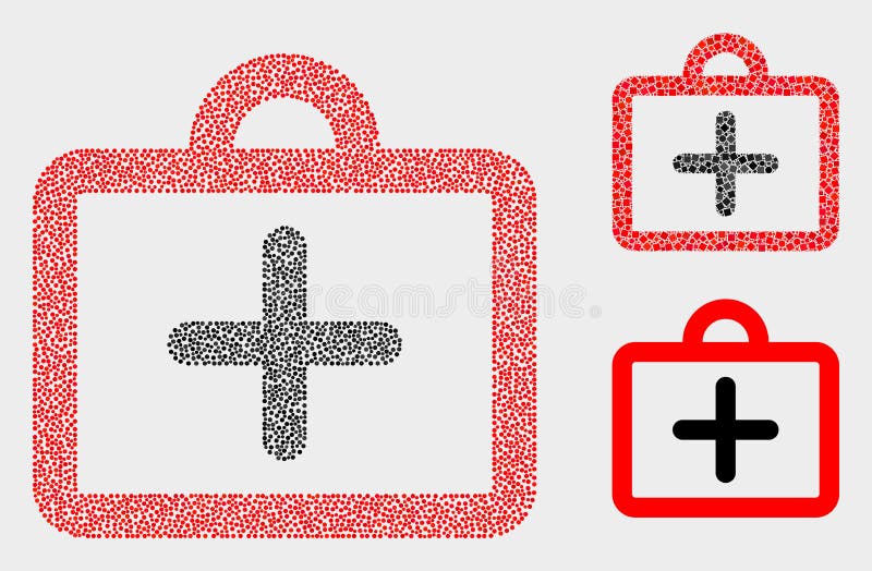 Vector First-Aid Case Icon and Scratched Medical Standards Seal Stock ...