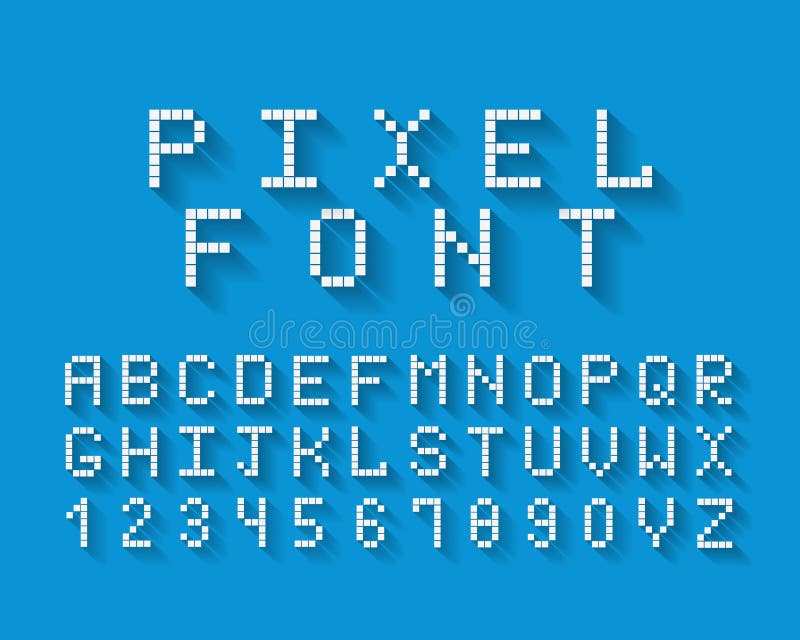 Pixel vector font stock vector. Illustration of decorative - 41199077
