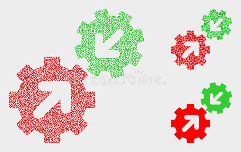 Pixel Vector Integration Gears Icons Stock Vector - Illustration of ...
