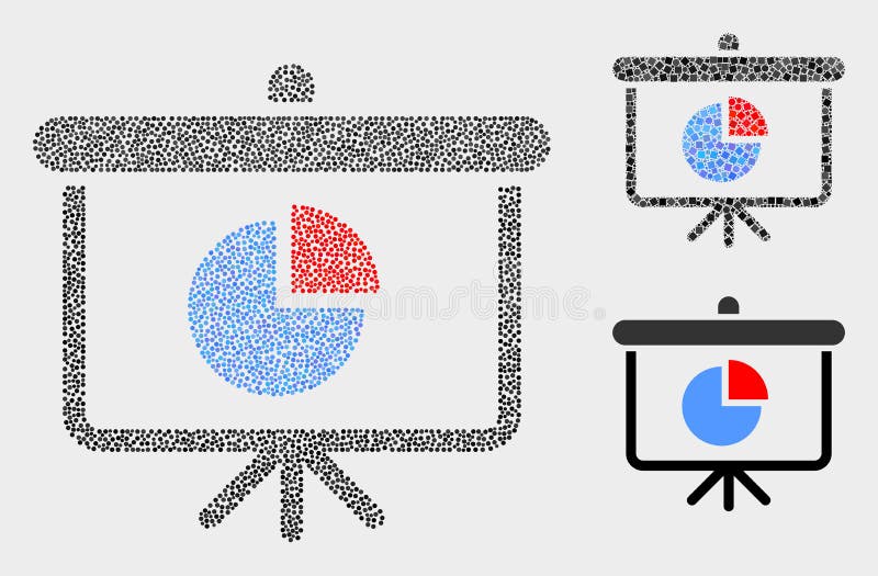 Pixel Vector Pie Chart Demonstration Board Icons Stock Vector ...