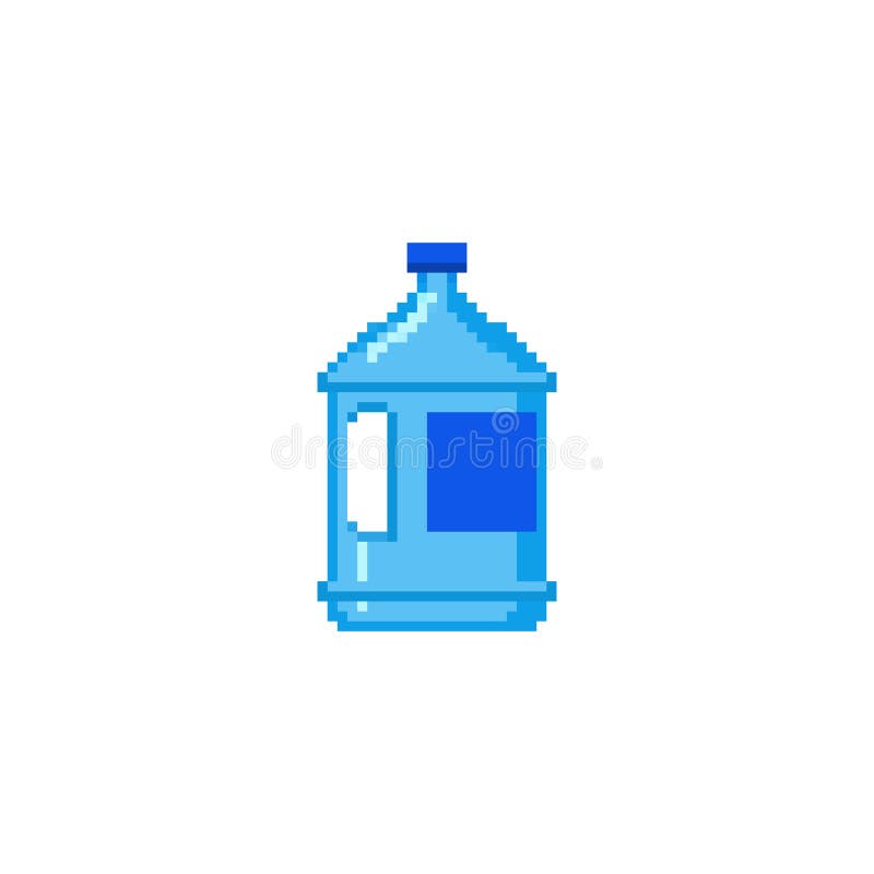 Pixel Water Bottle Icon. Retro Pixel Icon Plastic Water Bottle Minimal ...