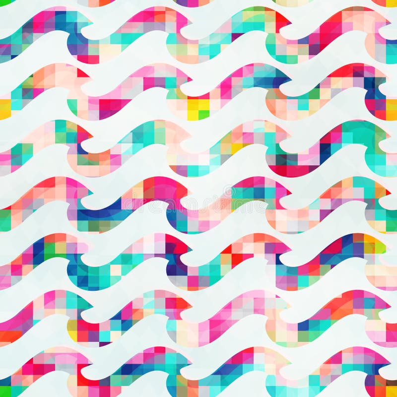Pixel Wave stock vector. Illustration of color, grid, copy - 6642782