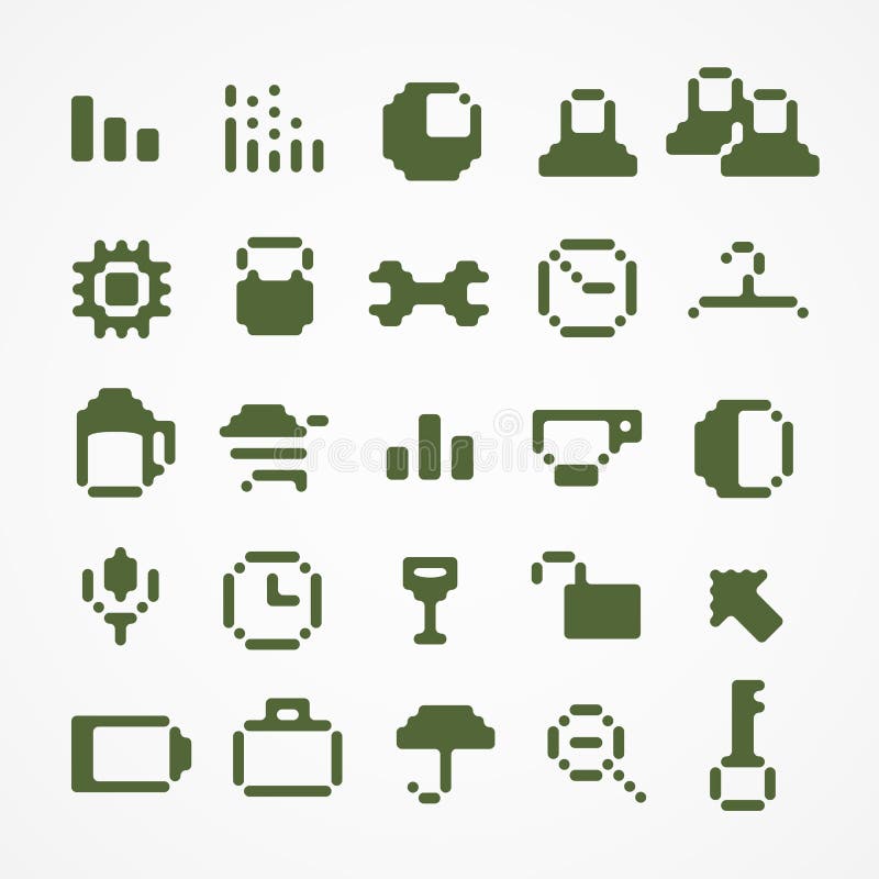 70 pixel web icons stock vector. Illustration of lock - 26615973