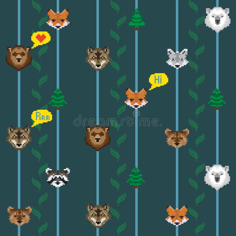 Pixel art wild angry bear stock vector. Illustration of cartoon - 223418730