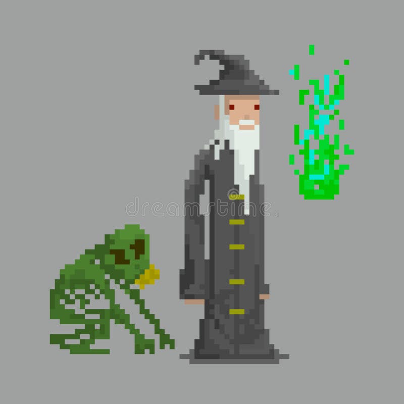 Pixel Art Wizard Stock Illustrations – 223 Pixel Art Wizard Stock ...