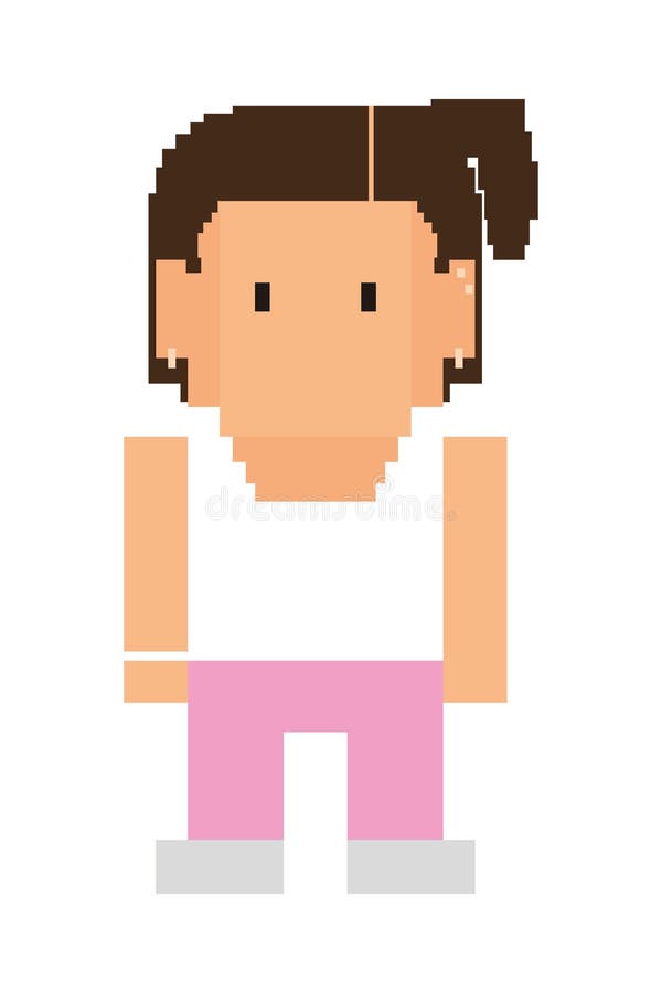 Pixel art woman raft sea stock illustration. Illustration of pixel ...