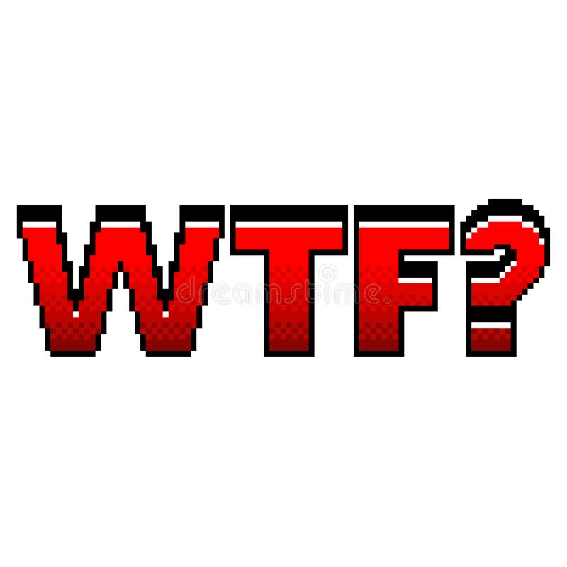 Pixel WTF Red Text Detailed Illustration Isolated Vector Stock Vector ...