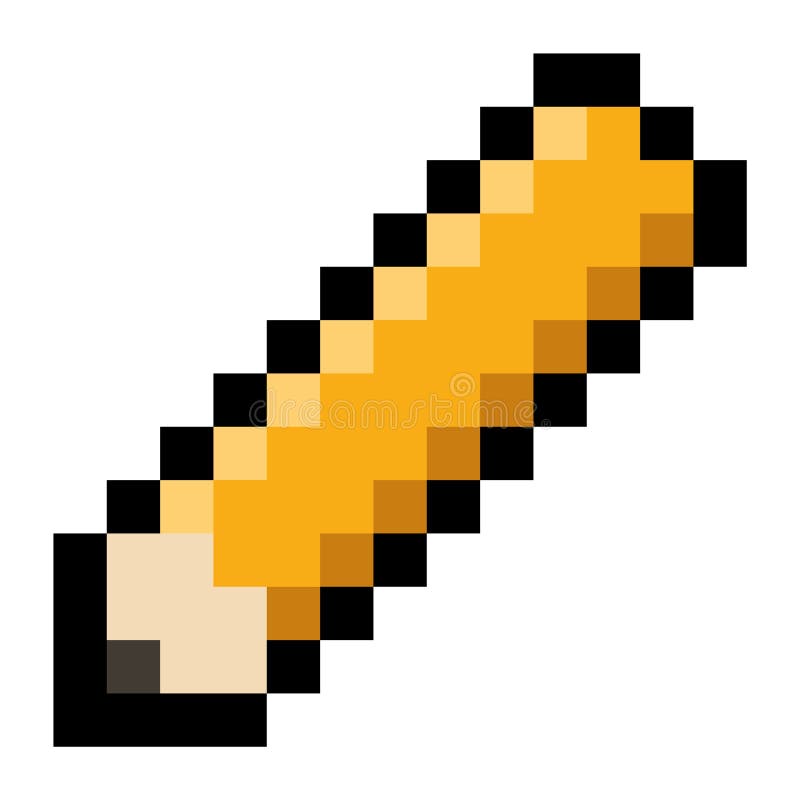 Pixel Yellow Pencil - Isolated 8 Bit Vector Stock Vector - Illustration ...
