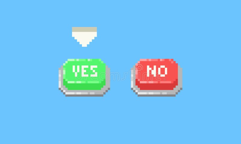 Pixel Yes or No Buttons.8bit. Stock Illustration - Illustration of ...