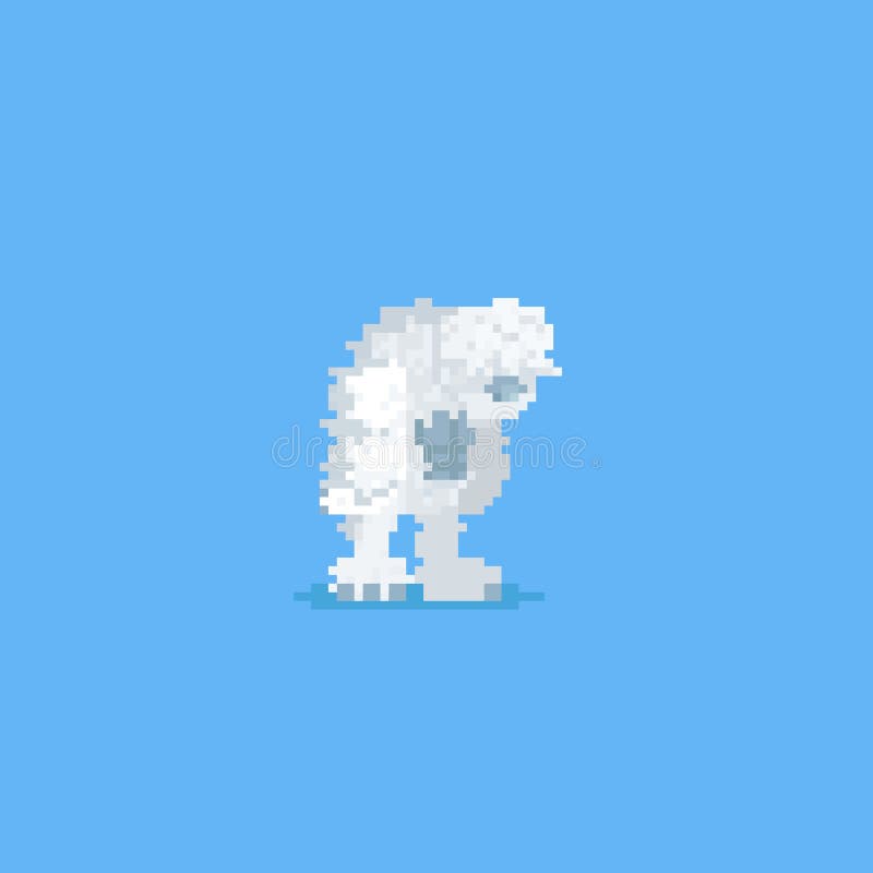 Pixel yeti.8bit character. stock illustration. Illustration of banner ...