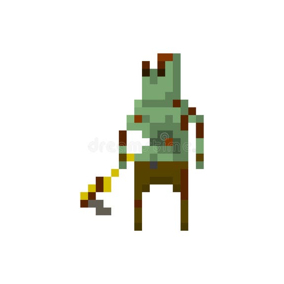 Pixel zombies stock illustration. Illustration of hero - 95957003