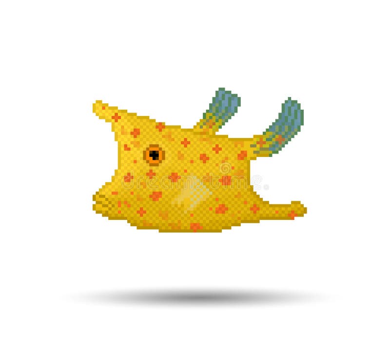 Pixelart Longhorn-Cowfish vektor abbildung. Illustration von pazifisch ...