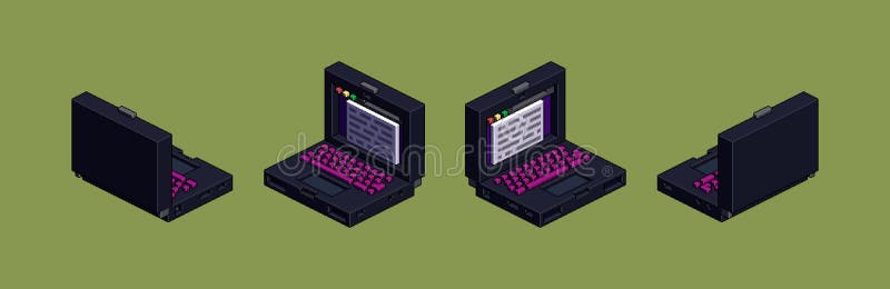 A Pixelart Style Notebook in Isometric Projection on Four Sides Stock ...