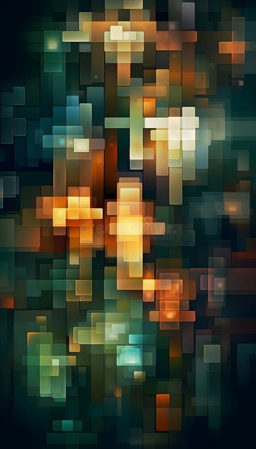 Pixelated Abstract Background, Squares and Rectangles Stock ...