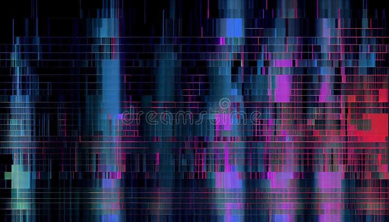 Pixelated Abstract Pattern Futuristic Error Message On Computer Generative Ai Stock
