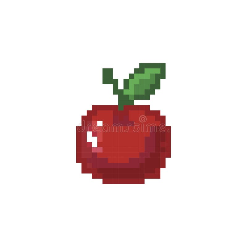 Pixelated Apple. Vector Illustration Decorative Design Stock Vector ...