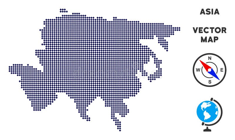 Pixelated Asia Map stock vector. Illustration of continent - 122645801