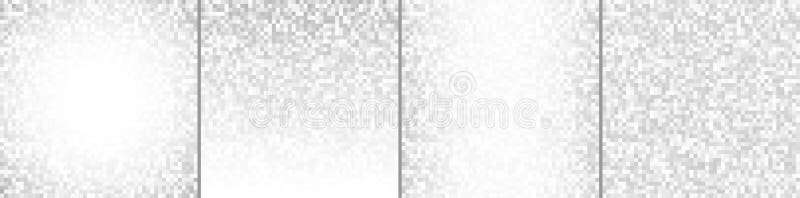 Pixelated Backgrounds. Business Gray Pattern Backdrops with Pixels. Set ...