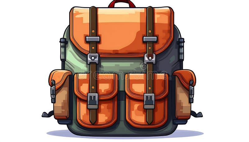 Pixelated Backpack Sprite - 16-bit Pixel Art Sprite of a Camping ...
