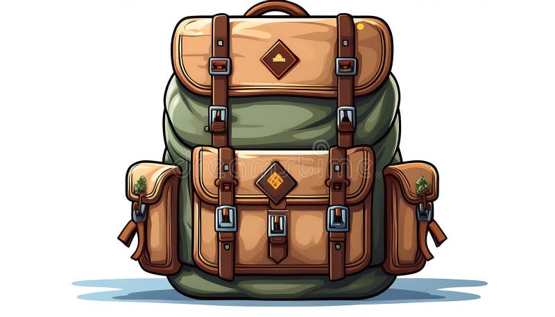 Pixelated Backpack Sprite - 16-bit Pixel Art Sprite of a Camping ...