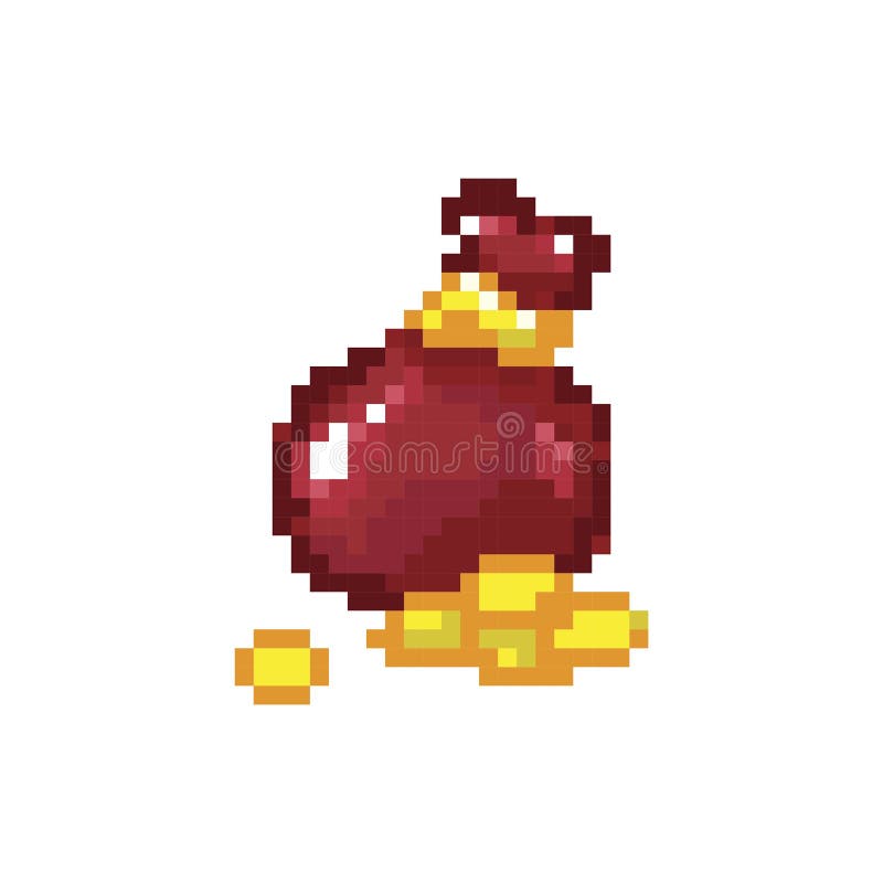 Pixelated Bag of Golds. Vector Illustration Decorative Design Stock ...