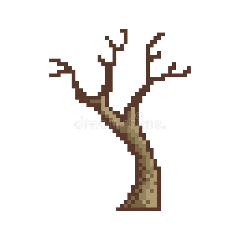 Pixel Art Tree Stump. Vector Illustration Decorative Design Stock ...