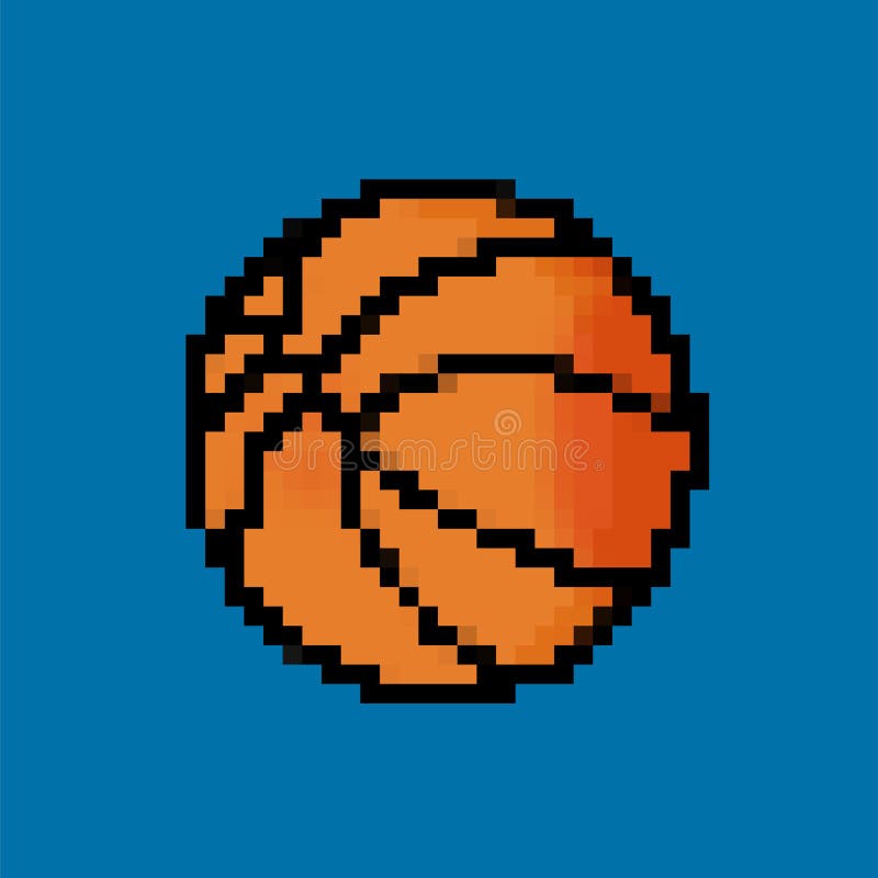 Pixelated Basketball Icon. Retro Pixel Icon Basketball in Vibrant ...