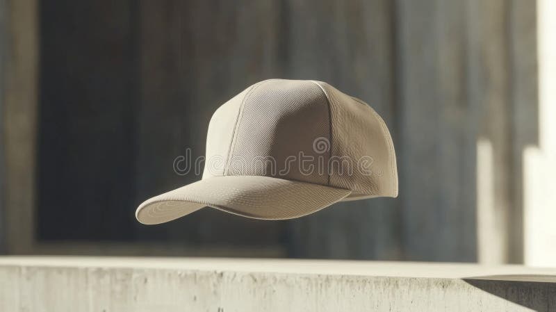 Pixelated Beige Baseball Cap Close Up Digital Art Render on Stone ...
