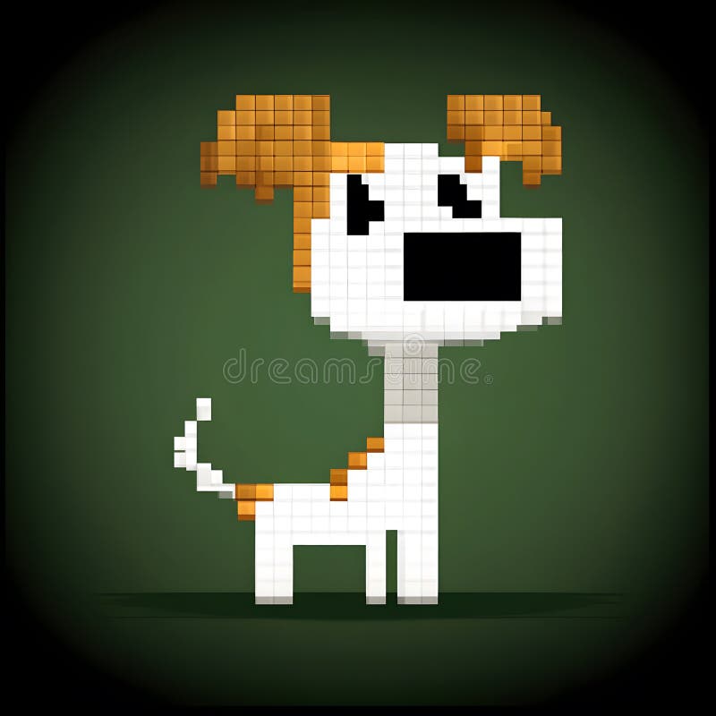 Pixelated Cartoon Dog with a Cheeky Expression Stock Illustration ...
