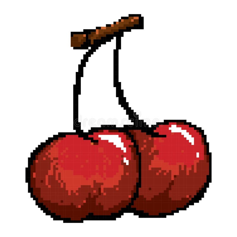 Pixelated Cherries. Vector Illustration Decorative Design Stock Vector ...