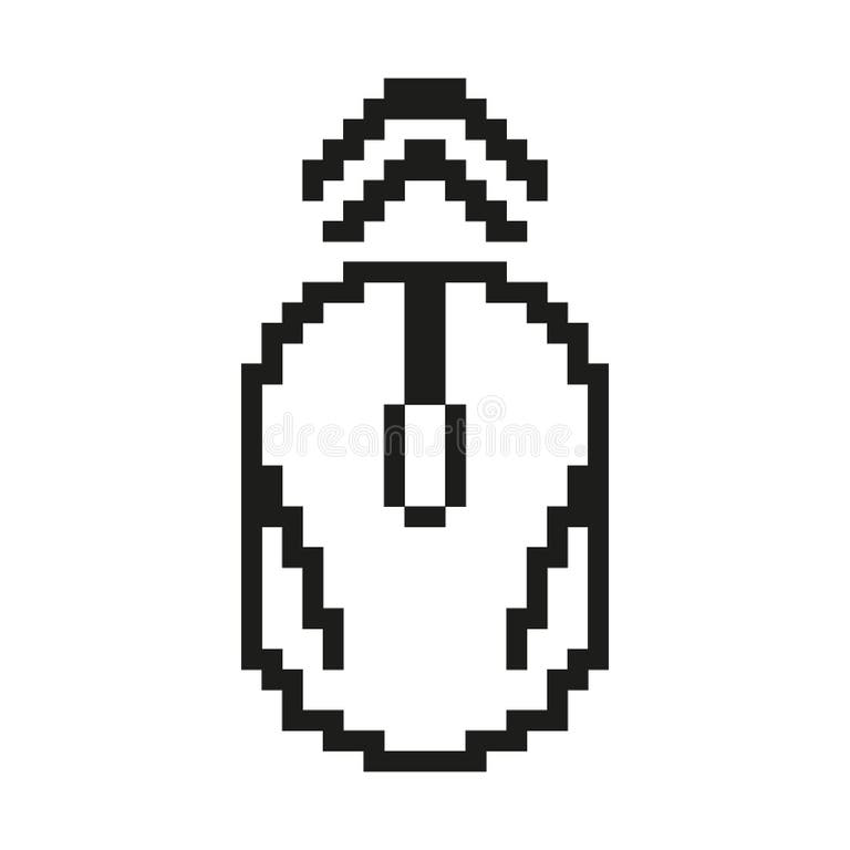 Pixelated Computer Mouse Icon. Mouse Click Symbol with Interaction ...