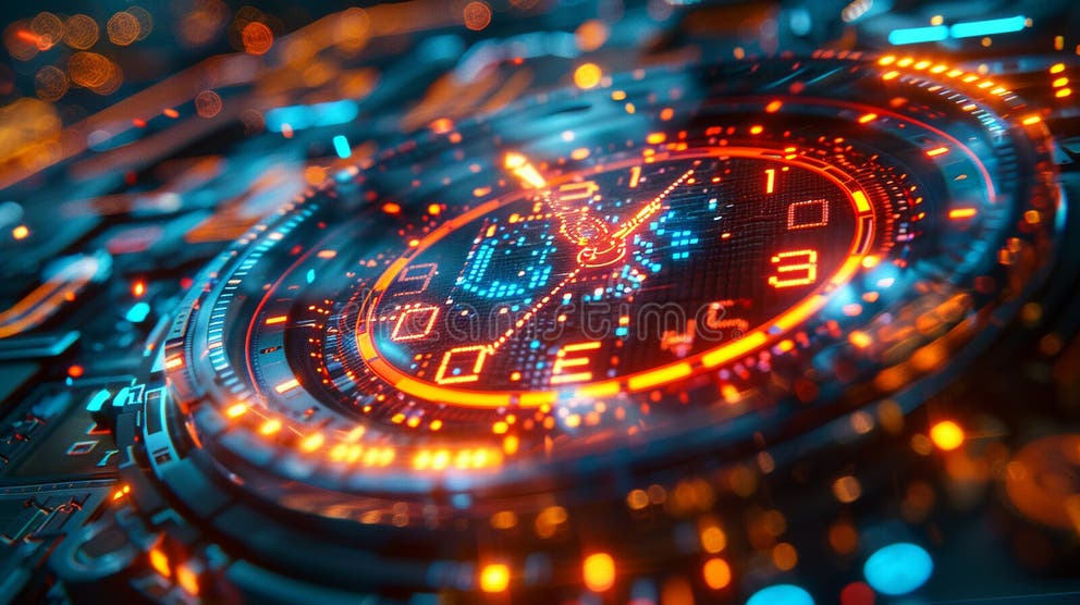 Pixelated Countdown Timer for a Product Launch the Digits Blur into ...