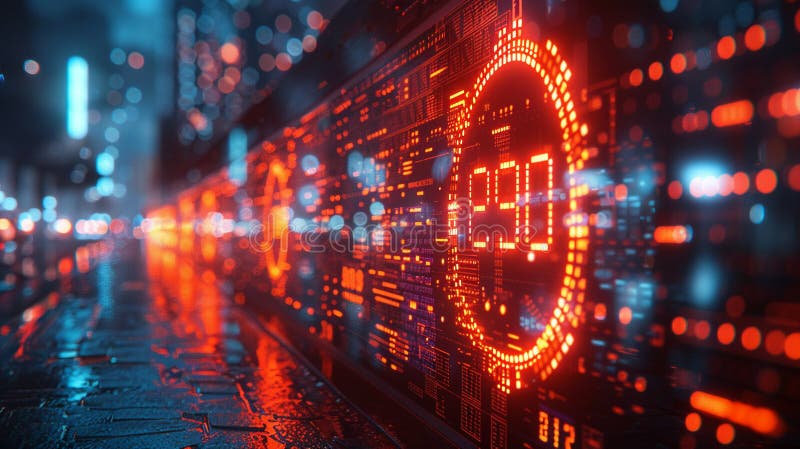 Pixelated Countdown Timer for a Product Launch the Digits Blur into ...