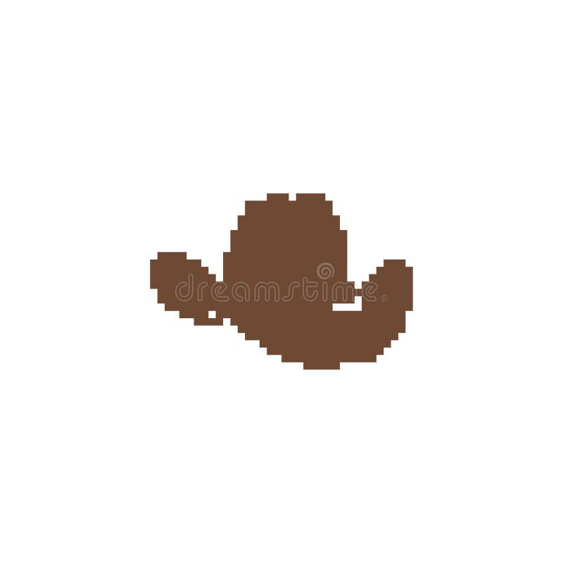 Pixelated Cowboy Hat Icon. Retro-style Brown Cowboy Hat Graphic Pixel ...