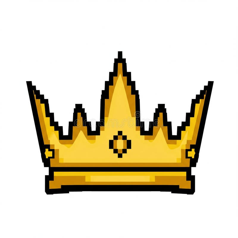 Pixelated Crown with a Simple, Angular Design and a Golden Color. it ...