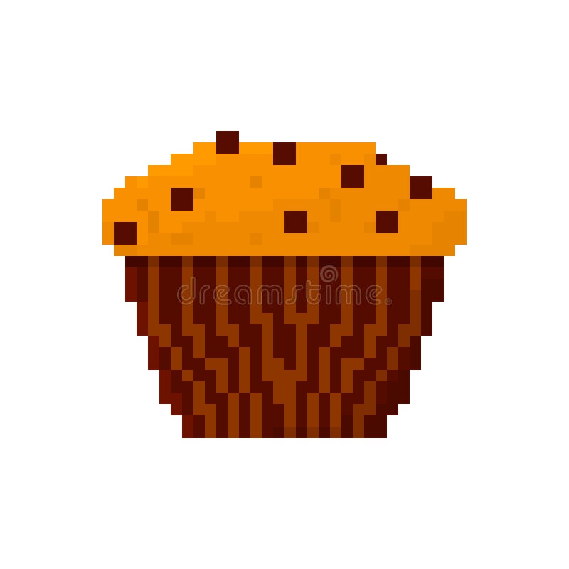 Pixelated cupcake stock illustration. Illustration of cream - 94769868