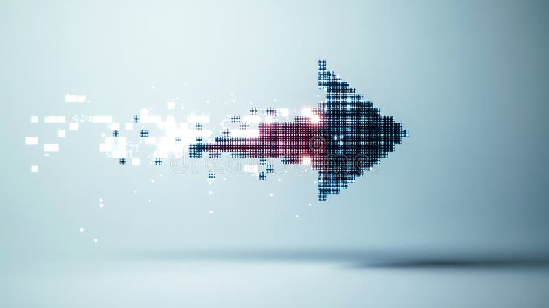 Pixelated Cursor Arrow Moving Forward Leaving Digital Footprint on ...