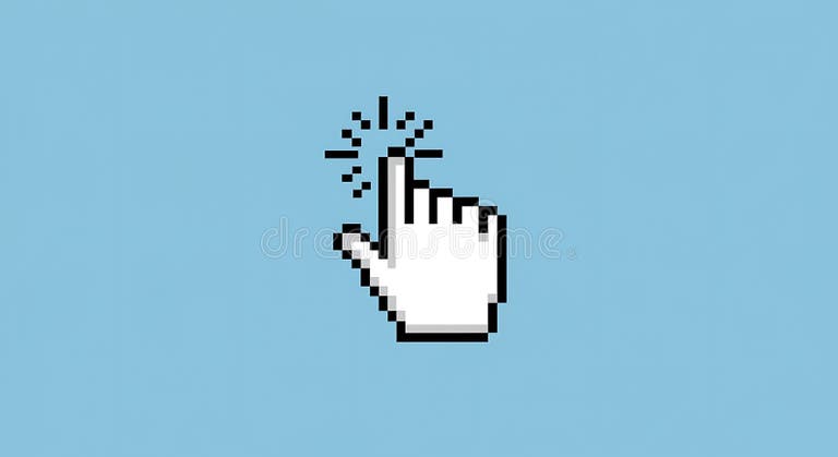 A Pixelated Cursor Hand, Resembling the Classic Computer Pointer, is ...