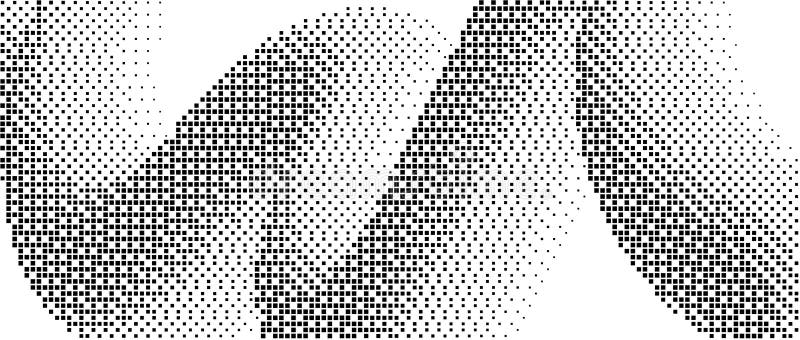 Pixelated Curved Gradient Shape. Dotted Dither Squiggle Texture ...
