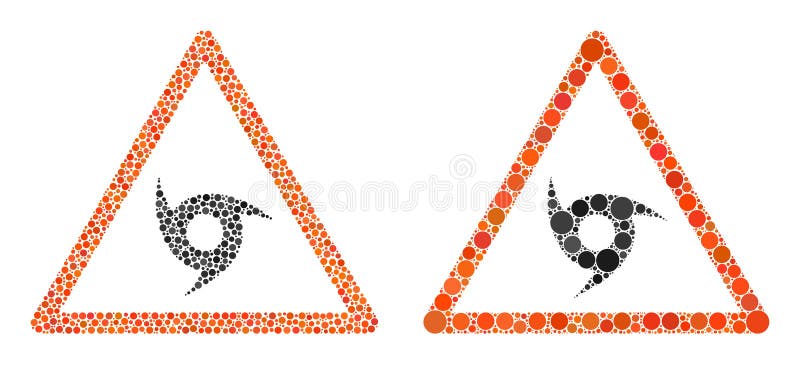 Spheric Dot Cyclone Warning Icon Mosaic Stock Vector - Illustration of ...