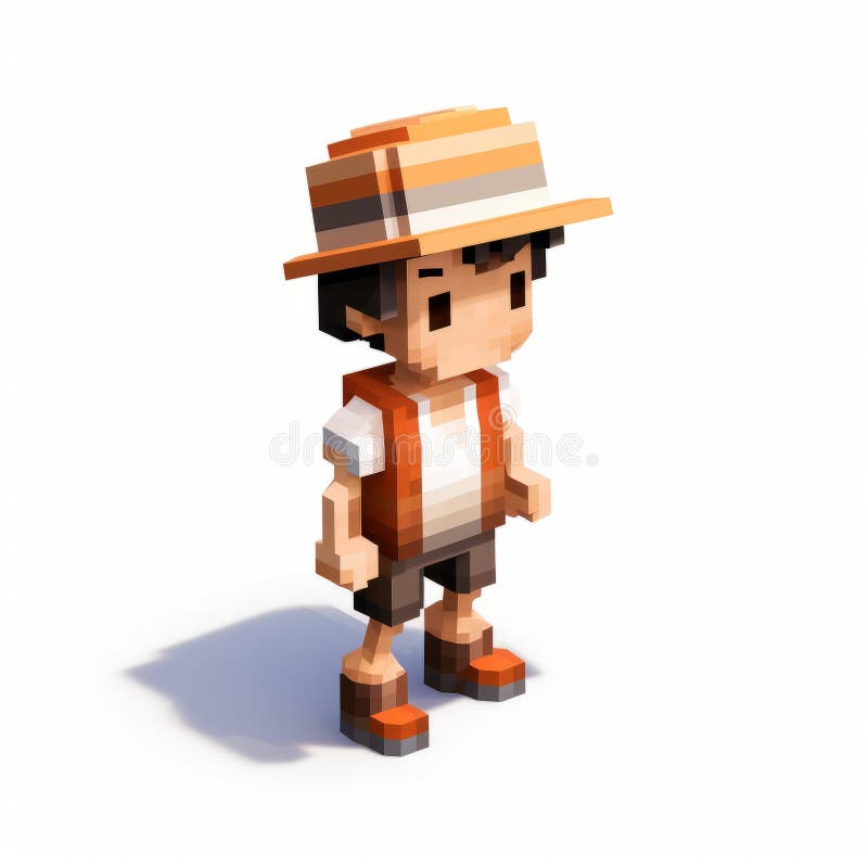 Pixelated 3d Cartoon of Noah: Luminous 8-bit Character Design Stock ...